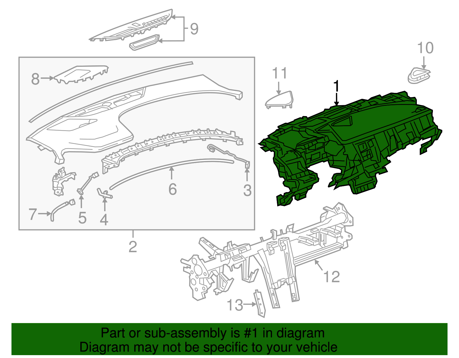 26249702 - Instrument Panel Carrier 2017-2019 Buick LaCrosse | Gateway ...