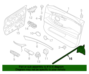 51-33-7-289-259 - Door Window Belt Weatherstrip 2010-2017 BMW ...
