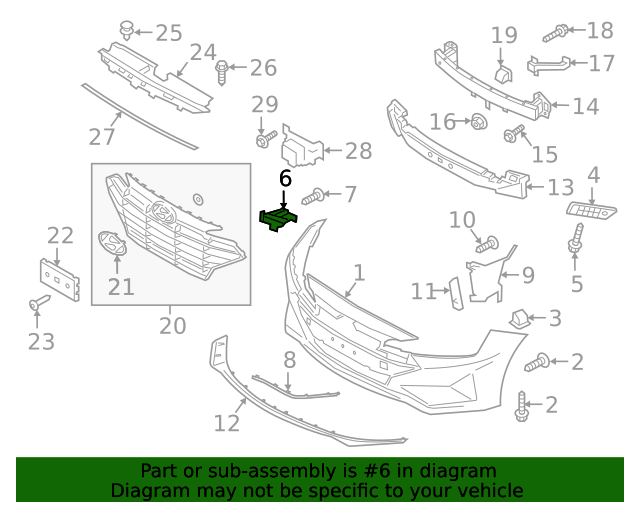 86555-F3500 - Upper Reinforced - 2019-2020 Hyundai Elantra | World OEM ...