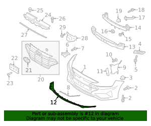 2019-2020 Hyundai Elantra Lower Deflector 86591-F3500 | OEM Parts Online