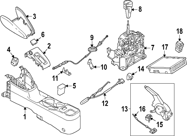 34901-5RC0A - Gear Shift Assembly 2018-2023 Nissan | Nissan Parts ...