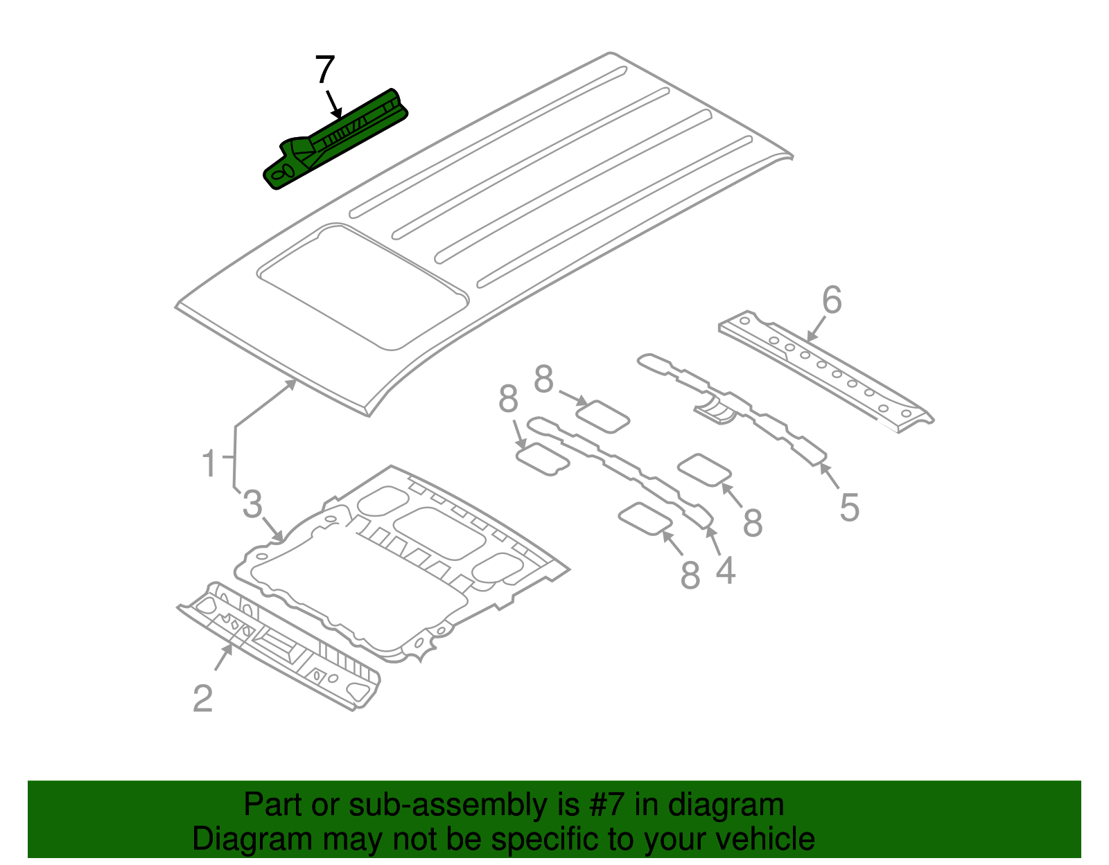 71381-4D000 - Roof Rail 2006-2014 Kia Sedona | Kia.Parts Store