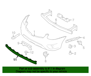 2011-2015 Nissan 2010-2013 Nissan Rogue Front Bumper Air Spoiler OEM ...