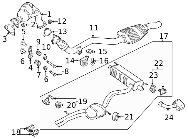 4M0-253-300-N - Exhaust Muffler 2017-2019 Audi Q7 | AutoNationParts.com