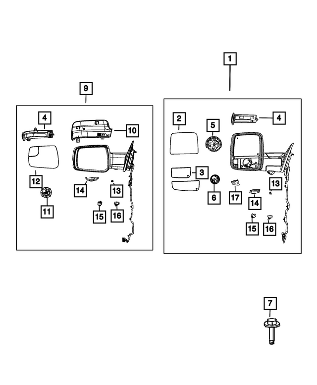 2025 Ram 1500 Spotter Mirror Replacement Glass, Left 68666821AA ...