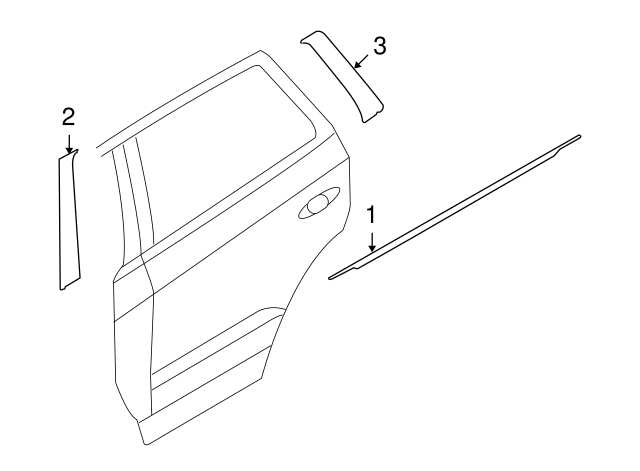 83220-2B000 - Belt Molding - 2007-2012 Hyundai Santa Fe | World OEM ...