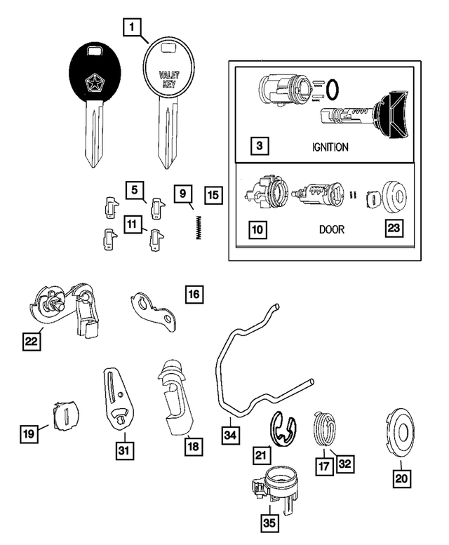 2004-2012 Mopar Blank Key 5134937ab | TascaParts.com