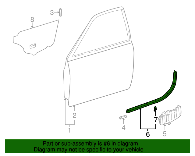 67862-AA020 - Door Weather-Strip - 1997-2001 Toyota Camry | OEM Genuine ...
