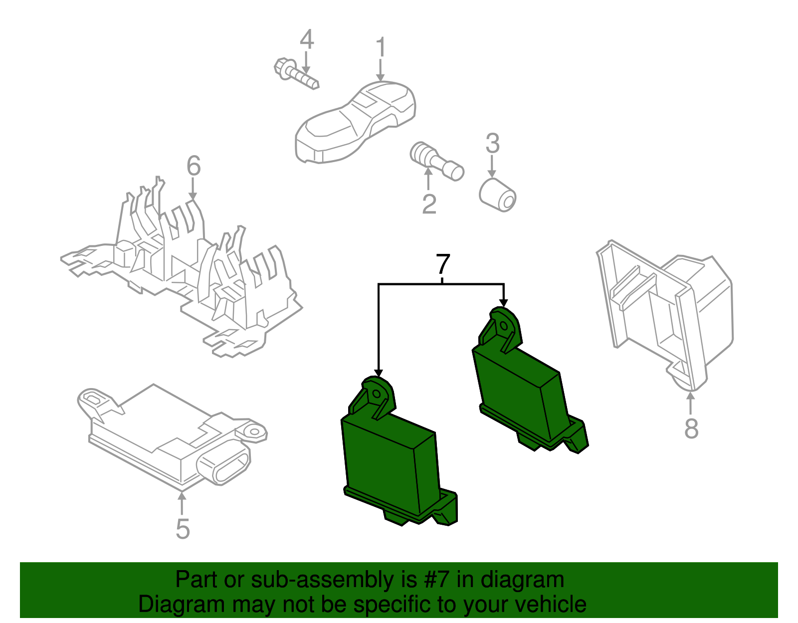 2005-2017 Porsche Tire Pressure Monitoring System (TPMS) Transmitter ...