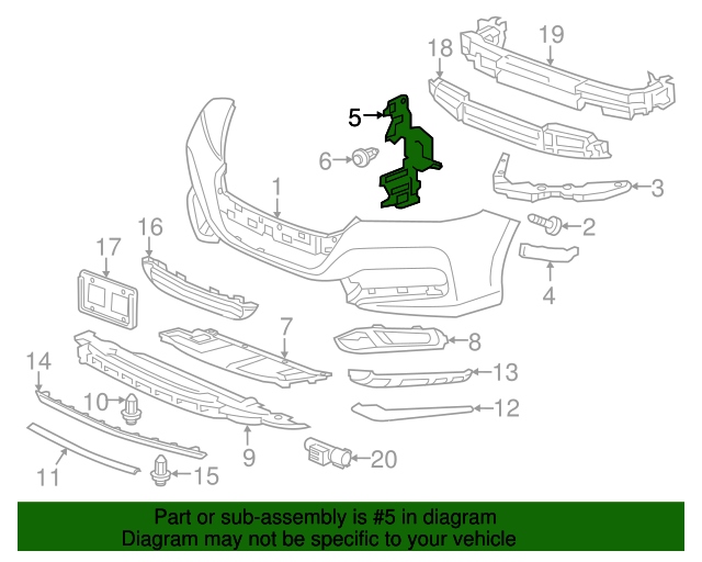 71118-T3V-A10 - Duct L Front Bumper Side - 2014 Honda Accord | Genuine ...