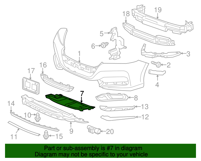 OEM 2014 Honda Accord Duct, Front Bumper Air (Lower) 71107-T3V-A00 ...