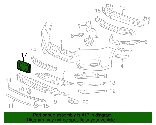 71145-T3V-A00 - License Plate Frame 2014 Honda Accord | AutoNation Parts