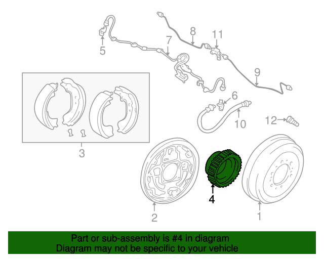 1995-2006 Toyota ABS Wheel Speed Sensor Tone Ring (Rear) 43517-35010 ...