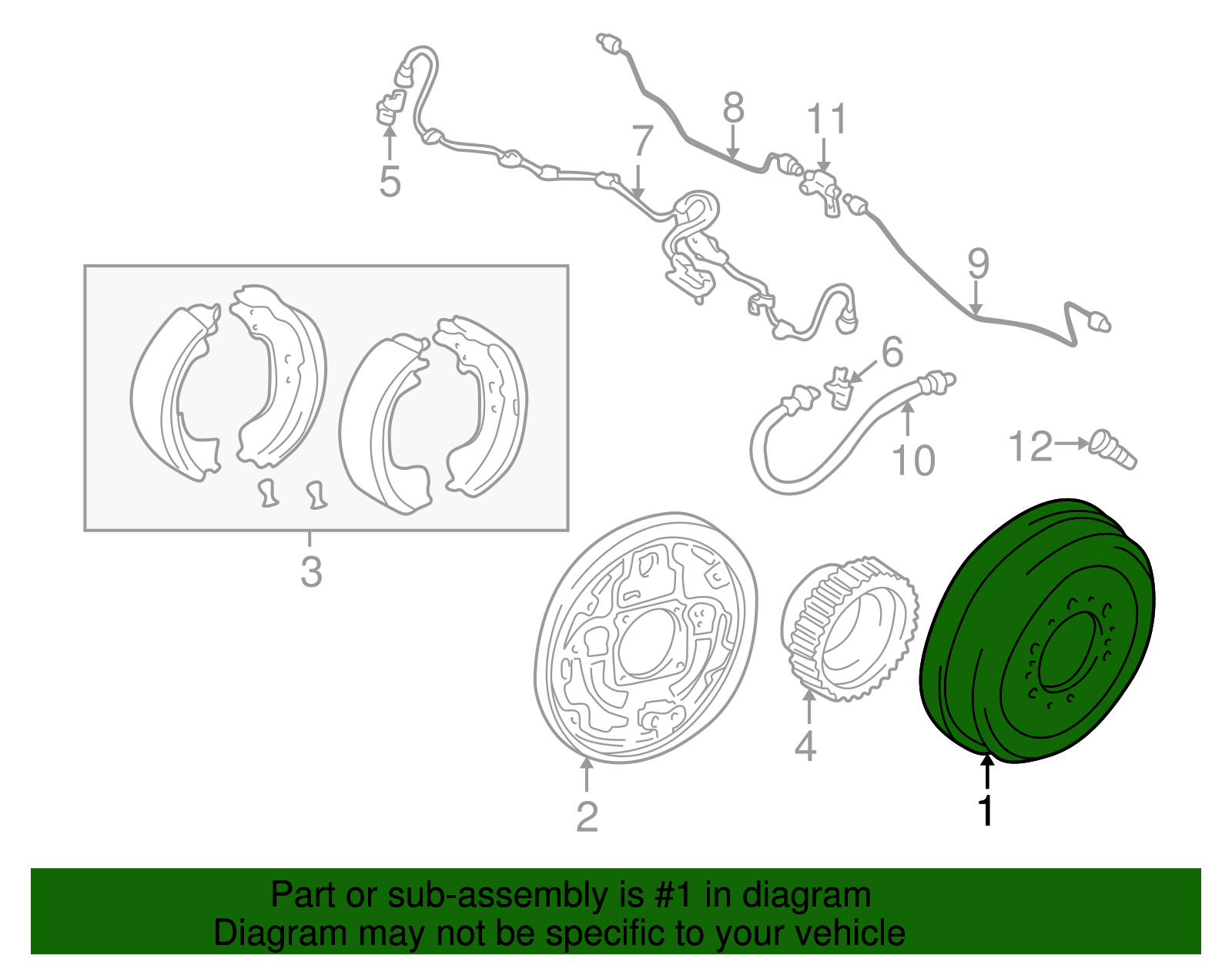 42431-34021 - Brake Drum (Rear) 2003-2006 Toyota Tundra | Longo Toyota ...