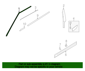 LR055825 - Door Reveal Molding 2012-2019 Land Rover Range Rover Evoque ...