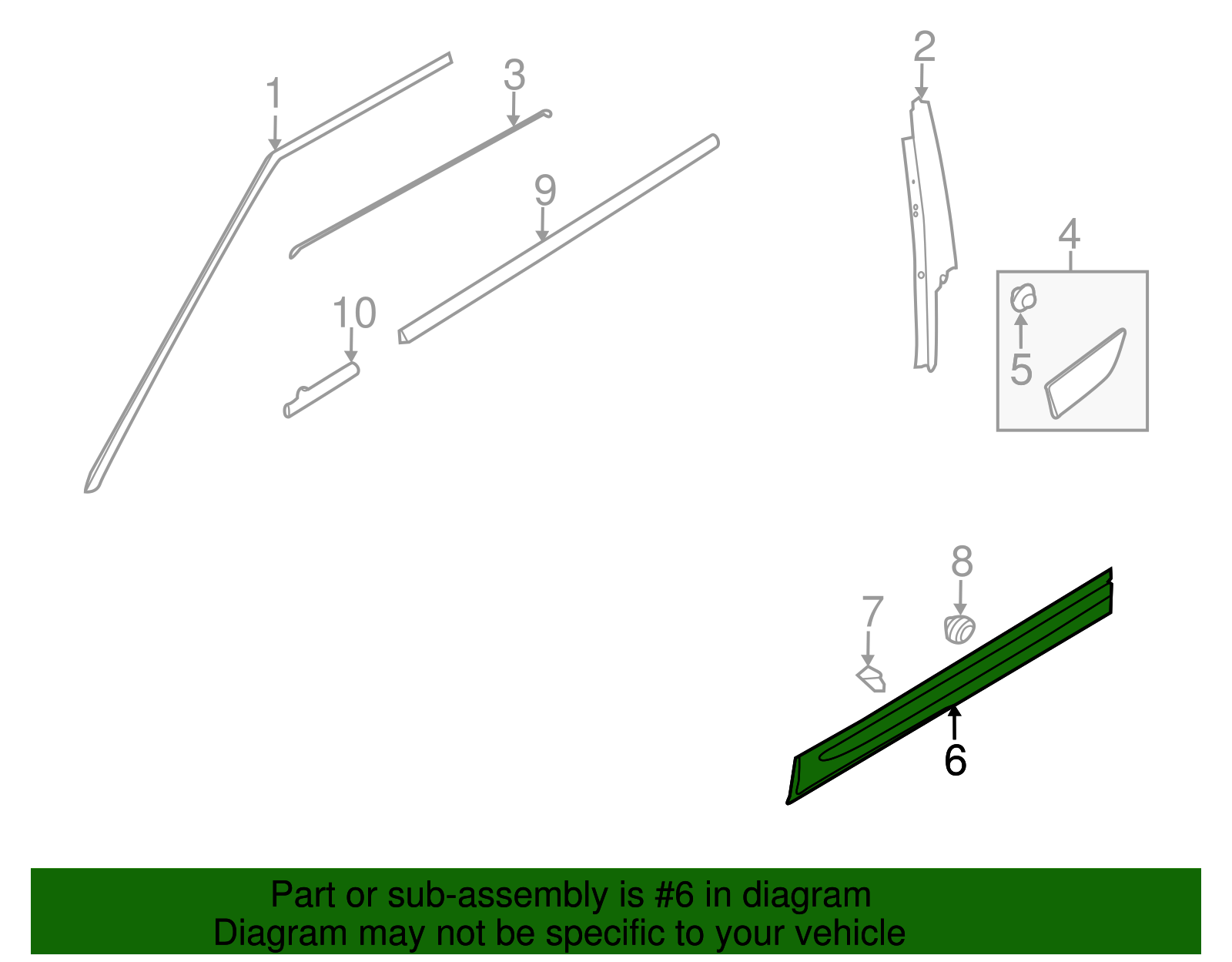 LR080342 - Door Molding 2012-2019 Land Rover Range Rover Evoque ...