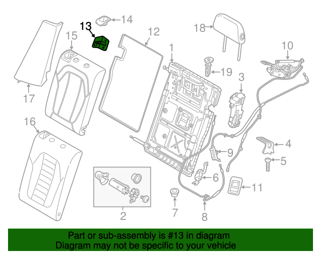 52-20-7-949-749 - Seat Latch Cover 2018-2023 BMW | AutoNationParts.com