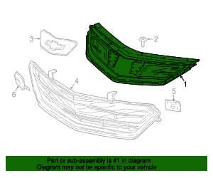 2017-2019 Chevrolet Volt Front Upper Grille 84036277 GM | GMPartsDirect.com