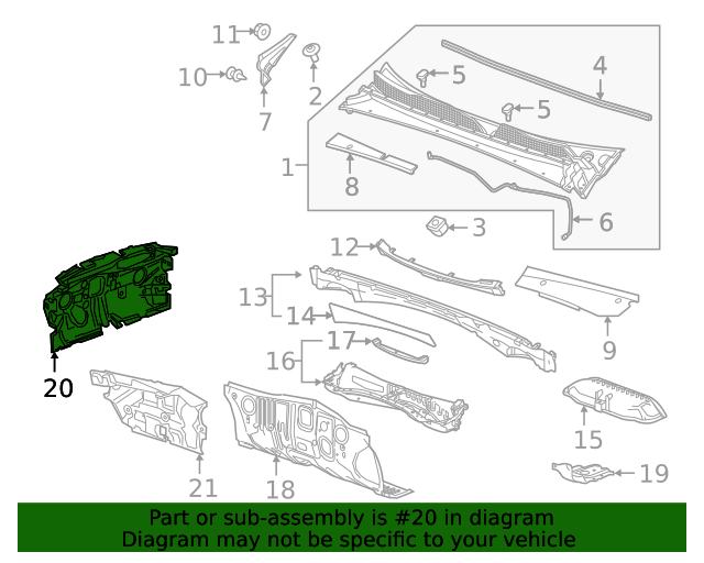 2021-2022 Buick Envision Dash Panel Inner Insulator 84904198 ...