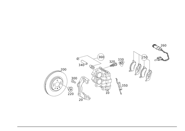 164-540-10-17 - Brake Pad Wear Indicator Sensor 2003-2019 Mercedes-Benz ...