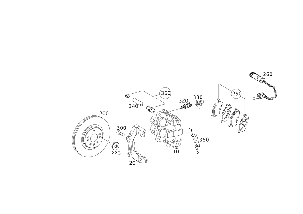 164-540-10-17 - Brake Pad Wear Indicator Sensor 2003-2019 Mercedes-Benz ...