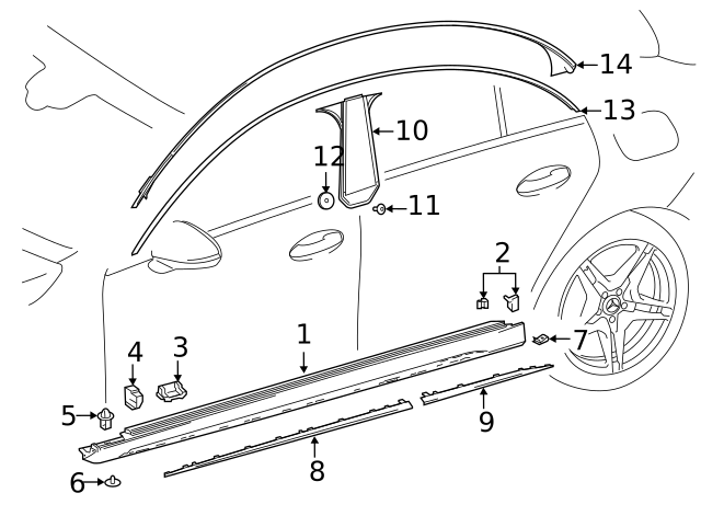 177-698-44-00 - Rear Molding 2019-2023 Mercedes-Benz | Mercedes-Benz ...