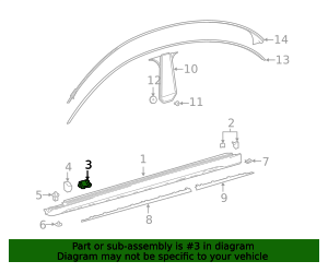 002-991-13-71 - Rocker Panel Molding Clip 2019-2023 Mercedes-Benz ...