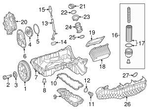 2015-2021 Mercedes-Benz Engine Oil Pan Gasket 177-014-27-00-64 ...