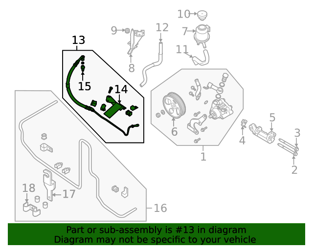 2020-2022 Nissan Frontier Power Steering Pressure Hose 49720-9BT2A ...