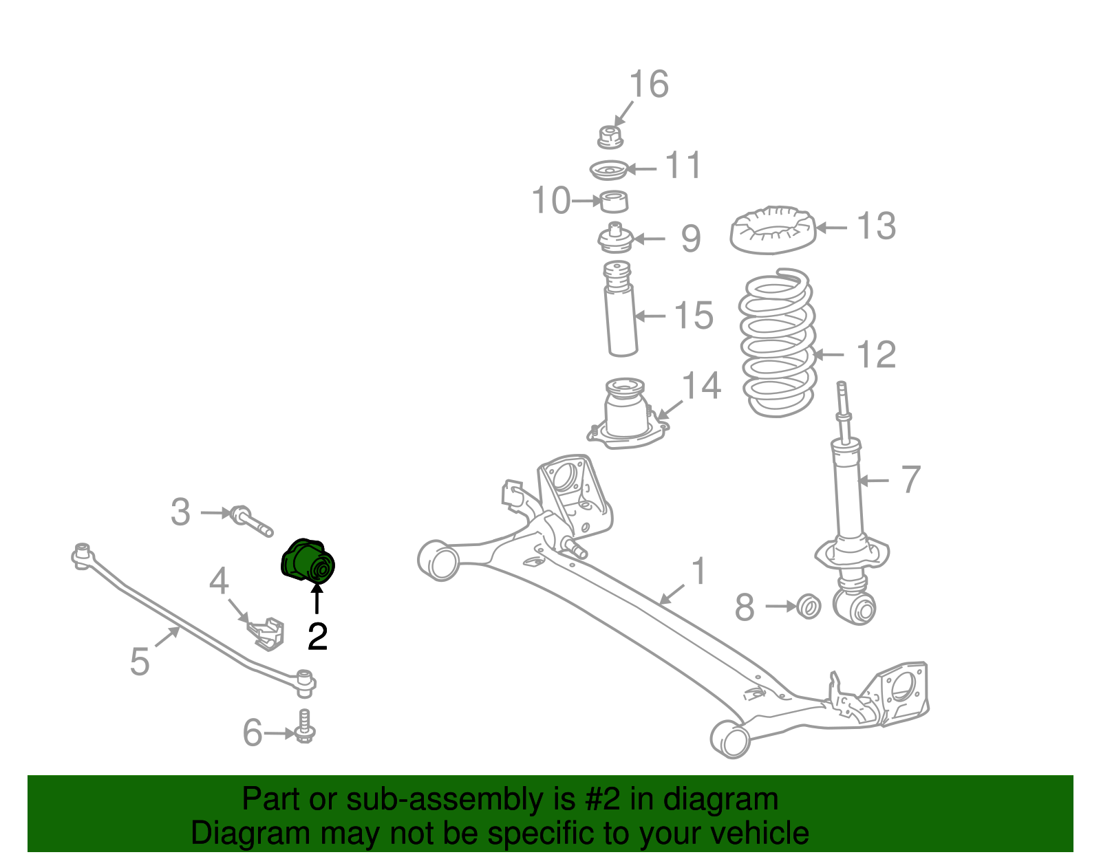 2005-2011 Toyota Axle Beam Bushing 48725-02290 | Toyota Parts Center