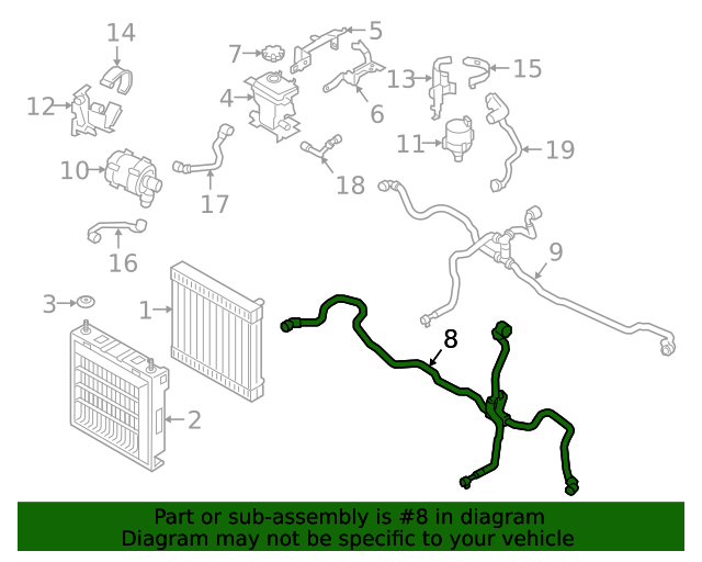 17129487613 - 2019-2023 BMW Lower Hose (17-12-9-487-613) | BMW of South ...