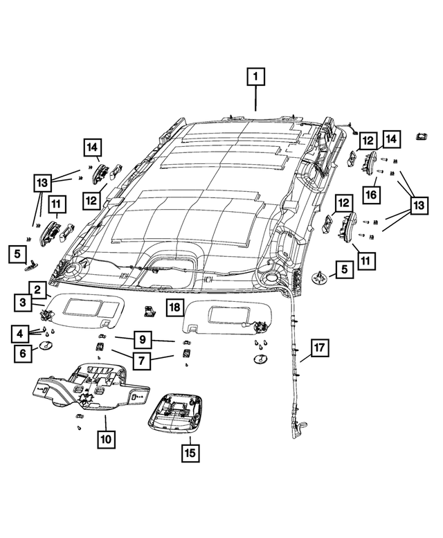 2014-2015 Jeep Grand Cherokee Headliner 5RY40HL1AC | Mopar Estores