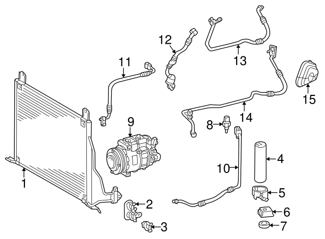 2003-2006 Mercedes-Benz AC Hoses 230-830-01-15 | MB OEM Parts