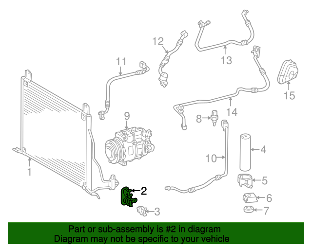 230-501-04-20 - Condenser Assembly Bracket 2003-2008 Mercedes-Benz SL ...
