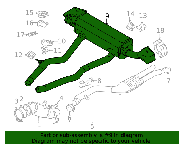 Genuine BMW 18-30-9-895-674 | Muffler & Pipe | FREE Shipping on Most ...