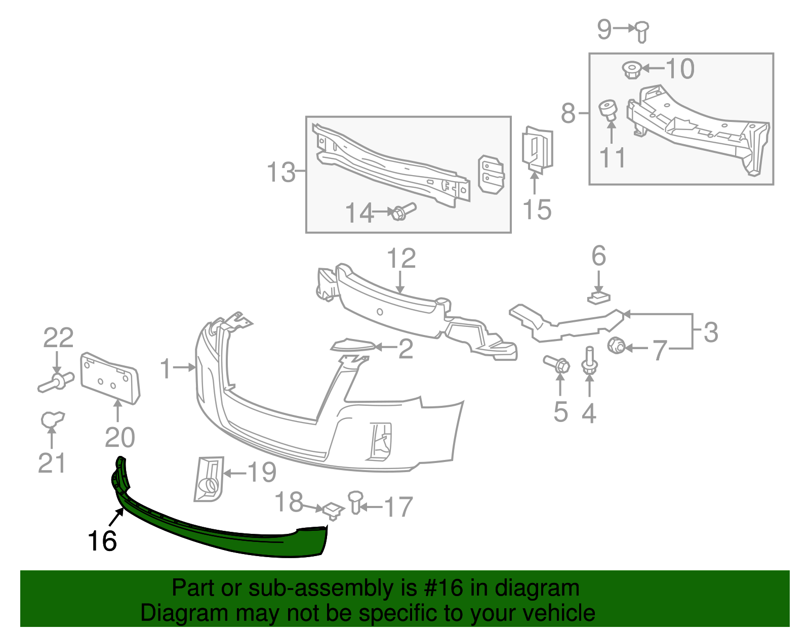 2010-2015 GMC Terrain Front Lower Bumper Cover 22825737 GM ...