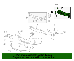 2010-2017 GM Front Bumper Fascia Center Support 23507949 | OEM Parts Online