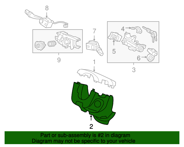 77360-SHJ-A03ZB - Cover Assembly Column (Lower) *NH597L* (Dark Atlas ...