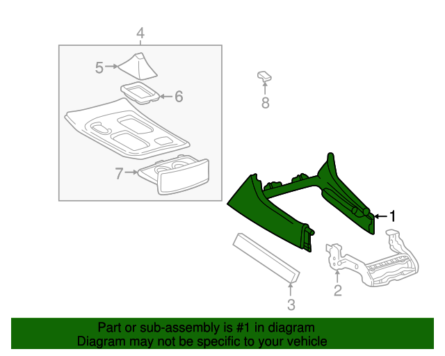 58811-60210-B0 - Front Console - 2003-2007 Toyota Land Cruiser | OEM ...