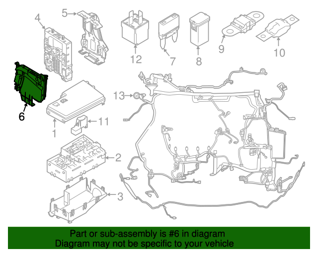 Genuine OEM Ford Part - Fuse & Relay Box AV6Z-14A068-B | Genuine OEM ...