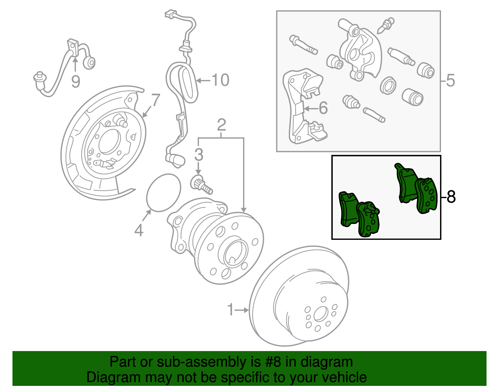 2000-2001 Toyota Camry Brake Pads Rear 0446632030 | Toyota Parts Center