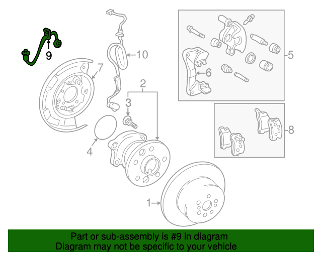 90080-94098 - Brake Hydraulic Hose - 1992-2003 Toyota | OEM Genuine ...