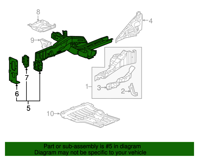 95365414 - Passenger Side Front Fender Rail with Rivets 2014-2016 ...