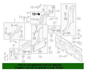2015-2023 Ford Upper Center Pillar Trim Clip W715781-S424 | QuirkParts