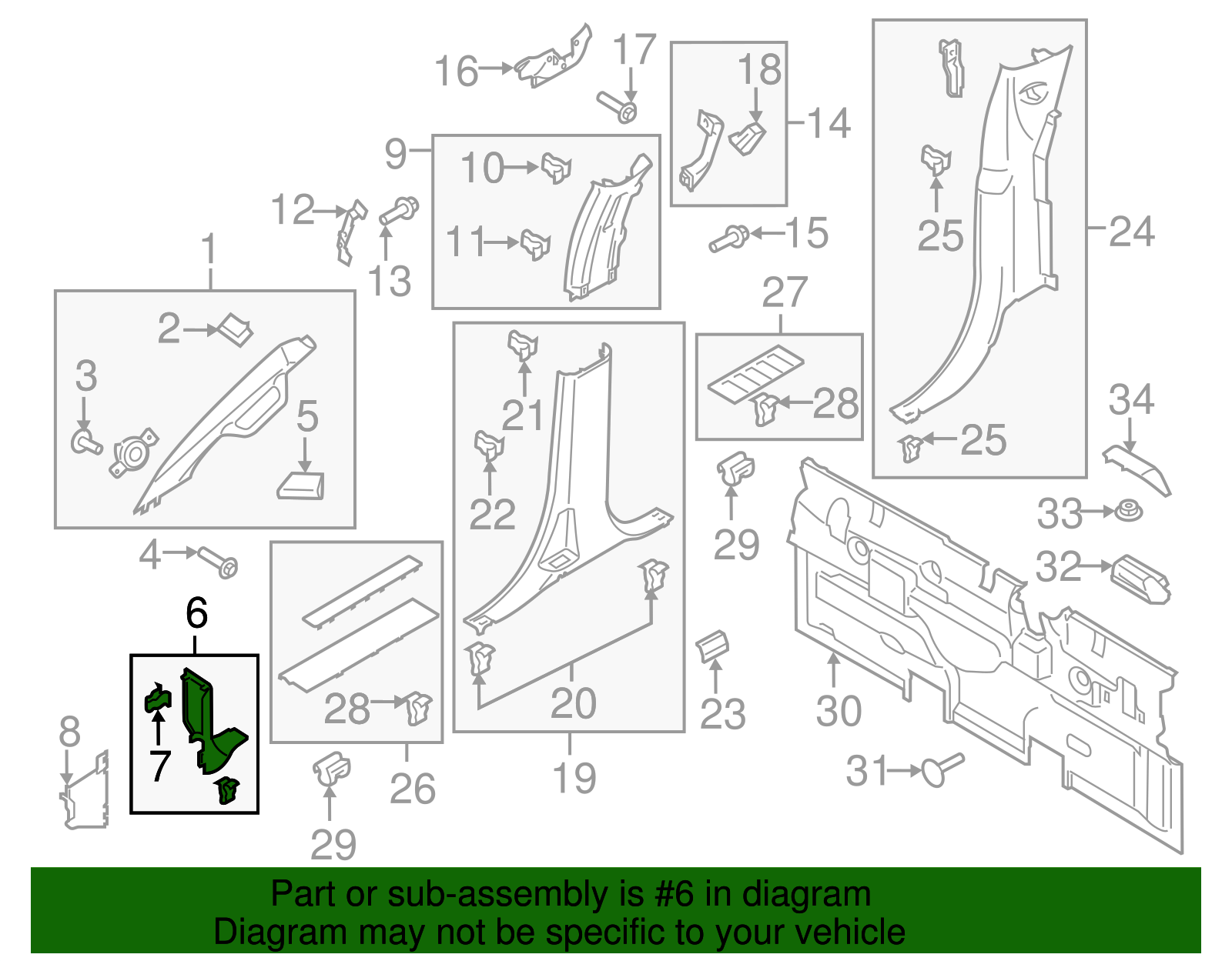 FL3Z-1502344-AC - 2015-2020 Ford F-150 - Cowl Kick Panel | My Ford Parts