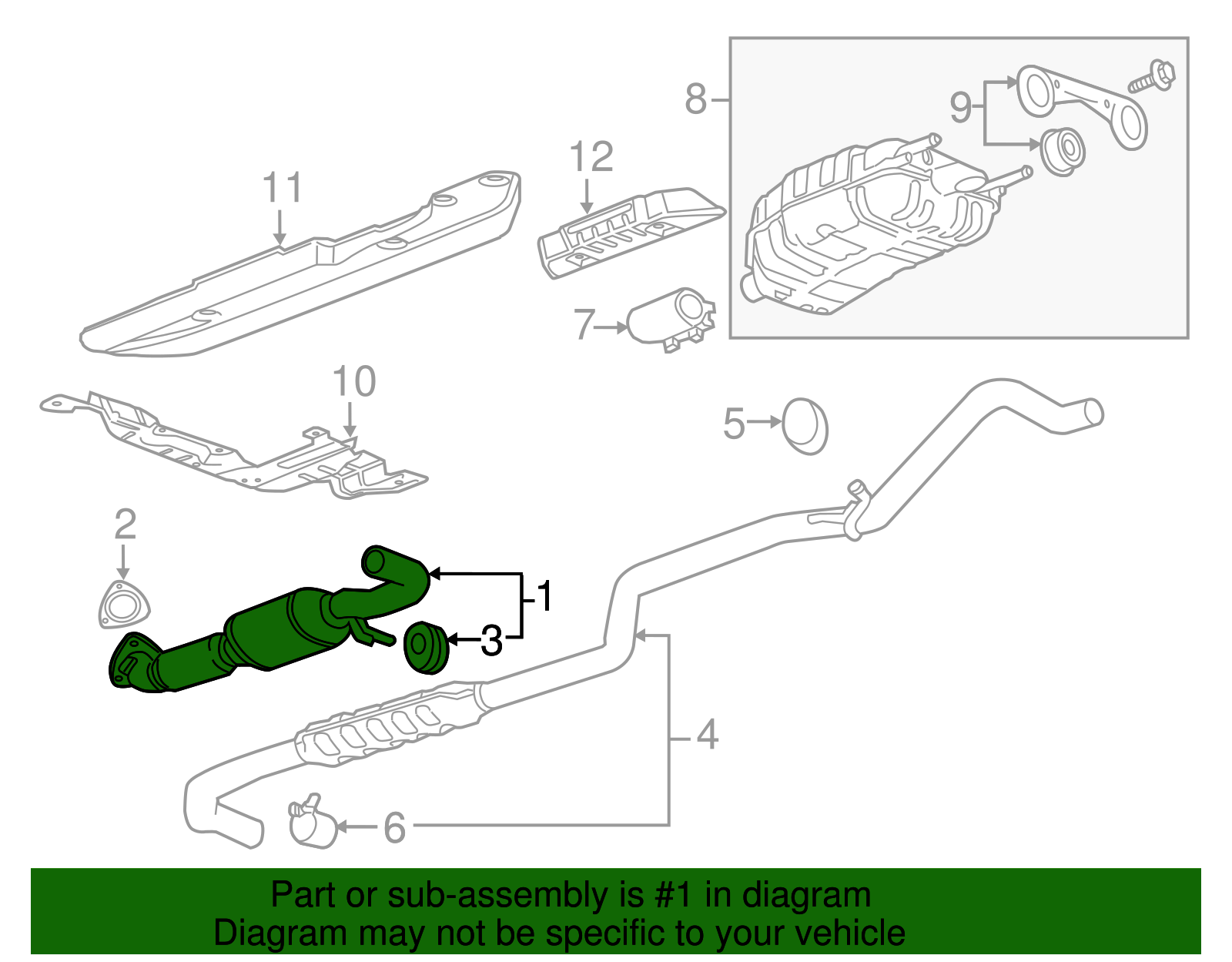 23124569 - 3-Way Catalytic Converter with Pipes, Flanges, Bushings, and ...