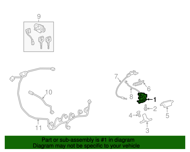 69350-02090 - Trunk Lock Actuator Motor - 2014-2019 Toyota Yaris | OEM ...