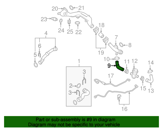 2013-2018 Audi A8 Quattro Radiator Coolant Hose 4H0-121-059-H | OEM ...