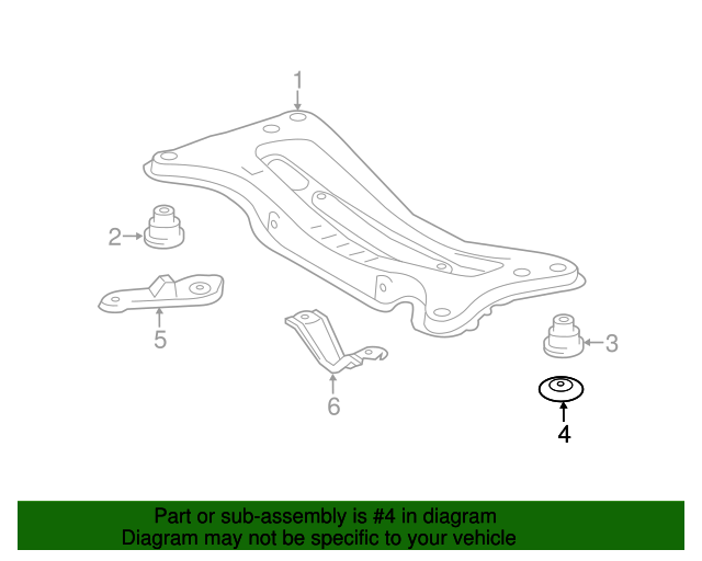 52273-06010 - Suspension Cross-Member Stopper - 2002-2018 Lexus ...