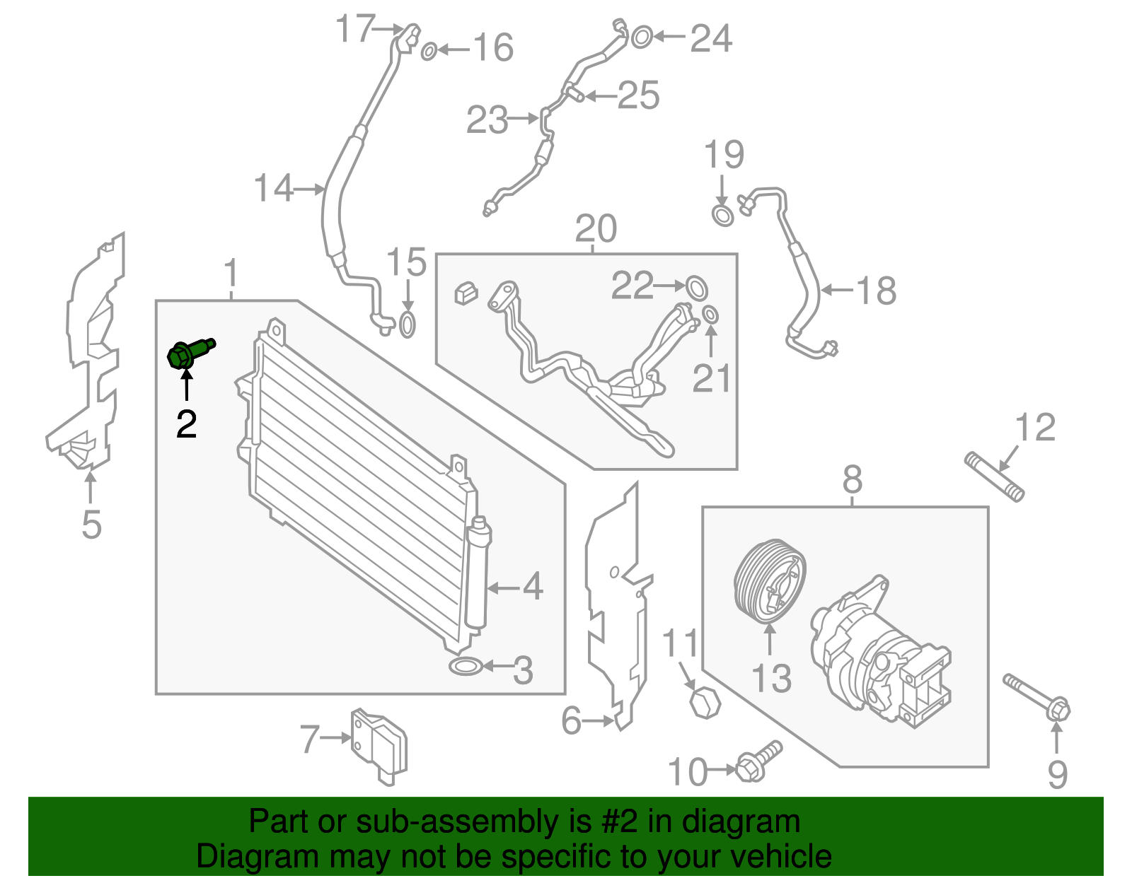 2013-2016 Nissan Pathfinder Condenser Assembly Bolt 01121-N6151 ...